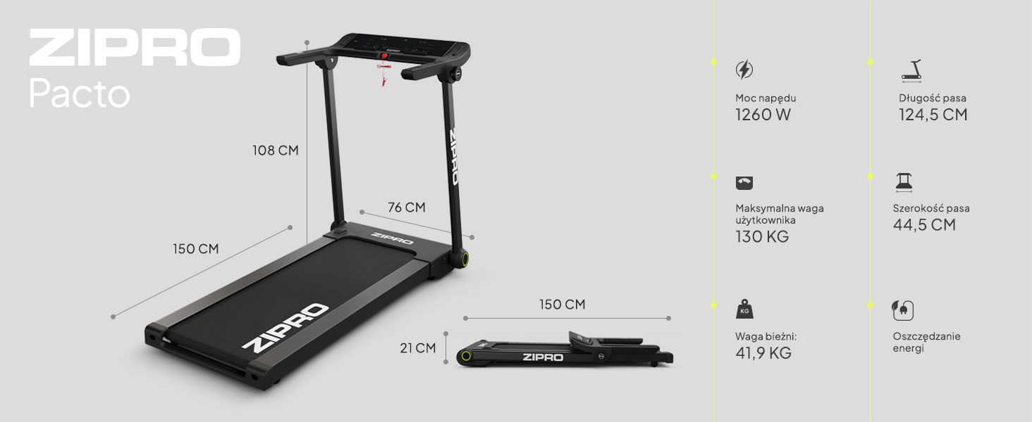 Zipro Pacto elektryczna - Bieżnia - Morele.net