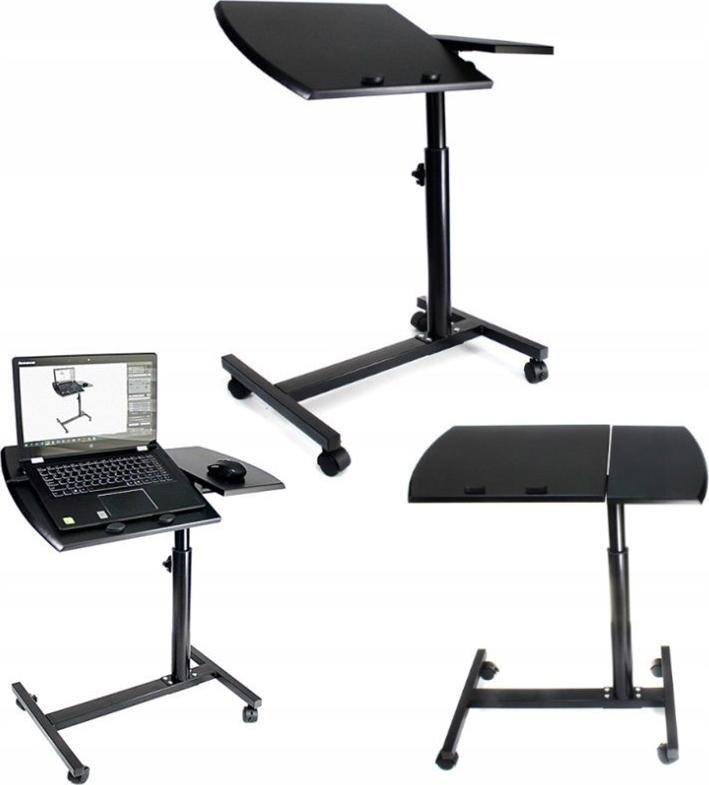 Hurt-net STOLIK METALOWY POD LAPTOPA SKŁADANY BIURKO PC NA KÓŁKACH ...