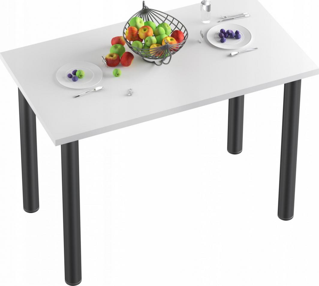 YRKE STÓŁ STOLIK KUCHENNY-120x50x18-BIAŁY-NOGI CZARNE - Morele.net