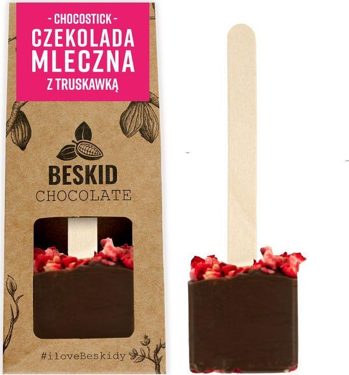 Beskid Chocolate Chocostick z czekolady mlecznej z truskawkami 45g ...