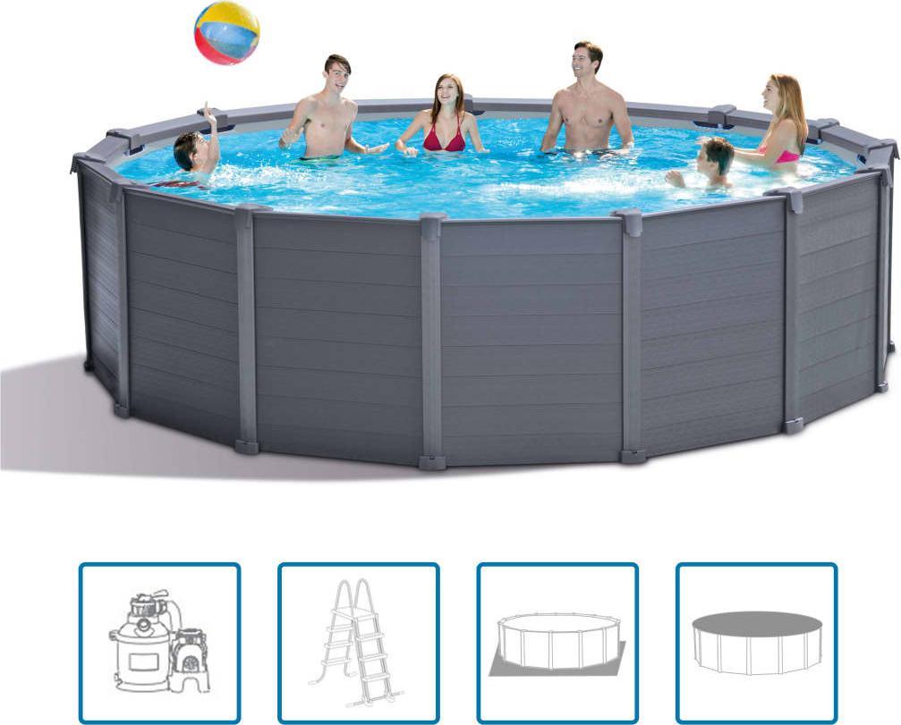 Intex Intex Basen ogrodowy, zestaw Graphite Gray Panel, 478x124 cm ...