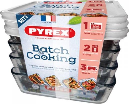 Pyrex Set Pojemników na Lunch Pyrex Cook & Freeze Szkło Przezroczysty ...