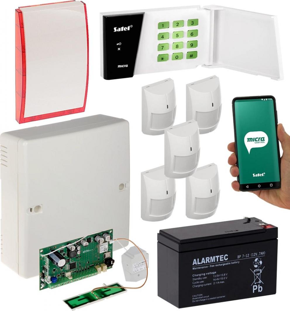 Satel Alarm bezprzewodowy do domu Satel Micra 5 czujników ruchu PIR ...