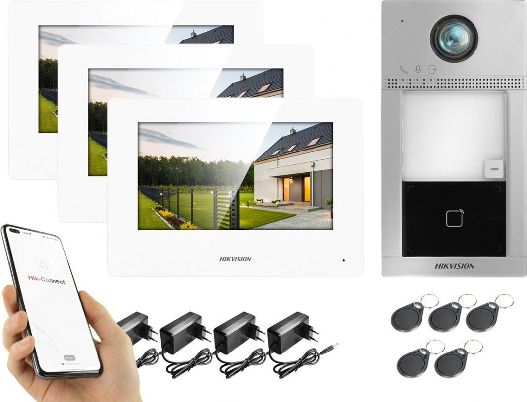 Hikvision Wideodomofon Hikvision Hikvision DS-KV8113-WME1 3x monitor DS ...