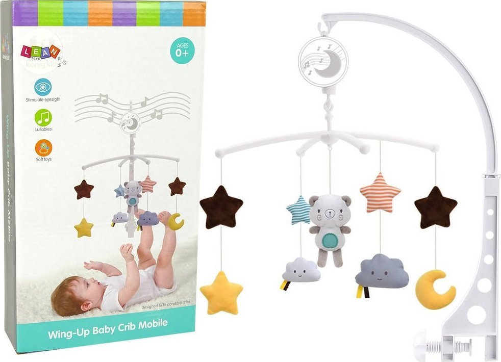 LeanToys Karuzela Dla Niemowląt Do Łóżeczka Pluszowa Miś Melodia - Morele.net