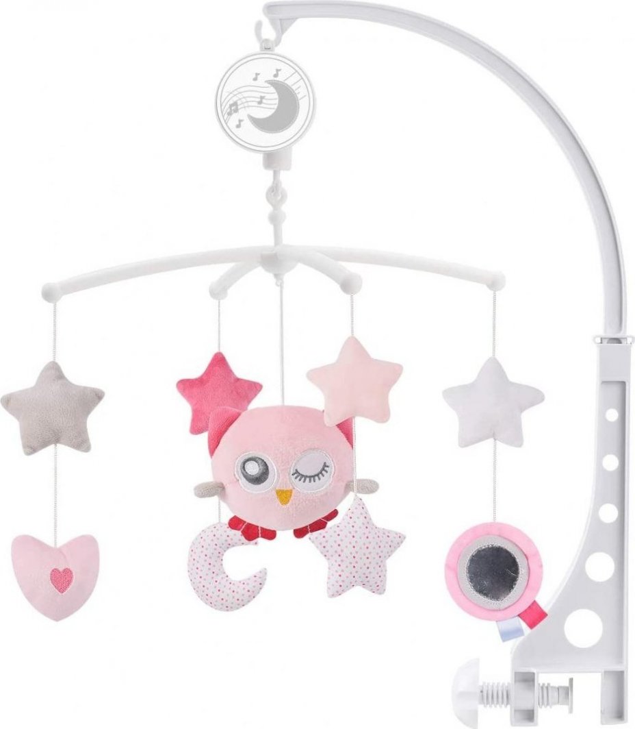 LeanToys Karuzela Dla Niemowląt Do Łóżeczka Pluszowa Sówka Różowa Melodia - Morele.net