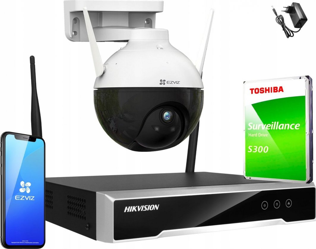 Ezviz Monitoring zestaw bezprzewodowy Hikvision Ezviz kamera C8T WiFi ...