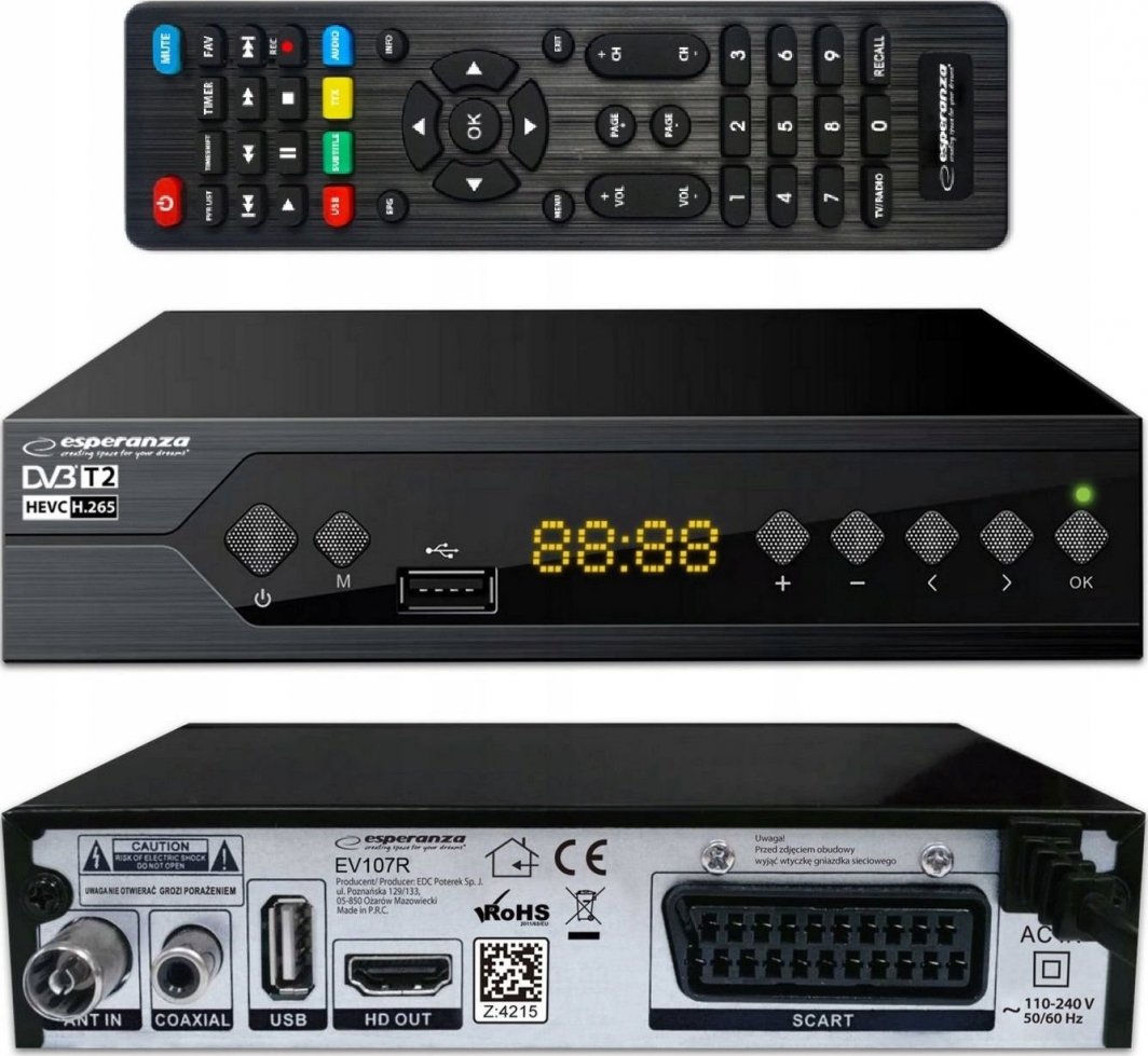 Esperanza Dekoder DVB-T2 H.265/HEVC - Tuner TV - Morele.net