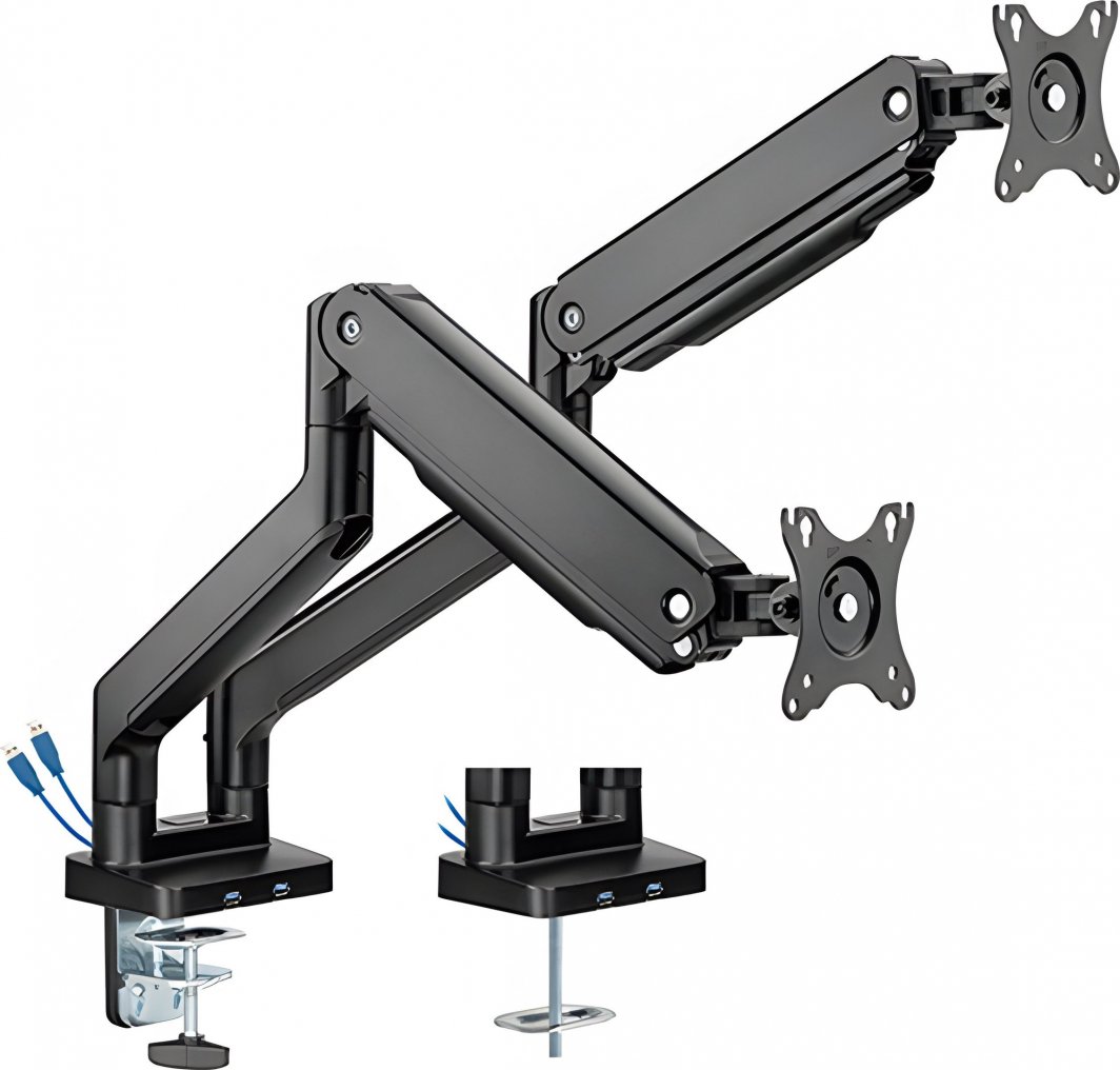 HDWR Uchwyt sprężynowy na dwa monitory, USB, SolidHand-CS02U - Morele.net