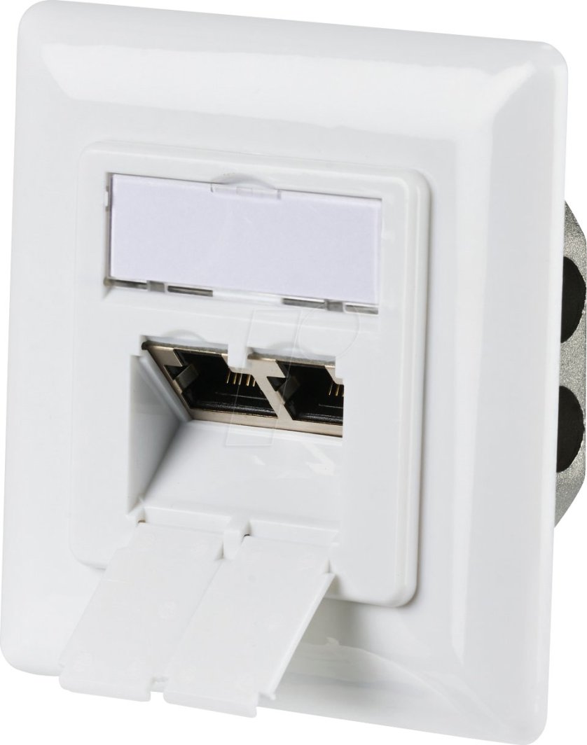 EFB Netzwerkdose CAT6a Unterputz 2-fach RJ45 LSA+ Weiss - Morele.net