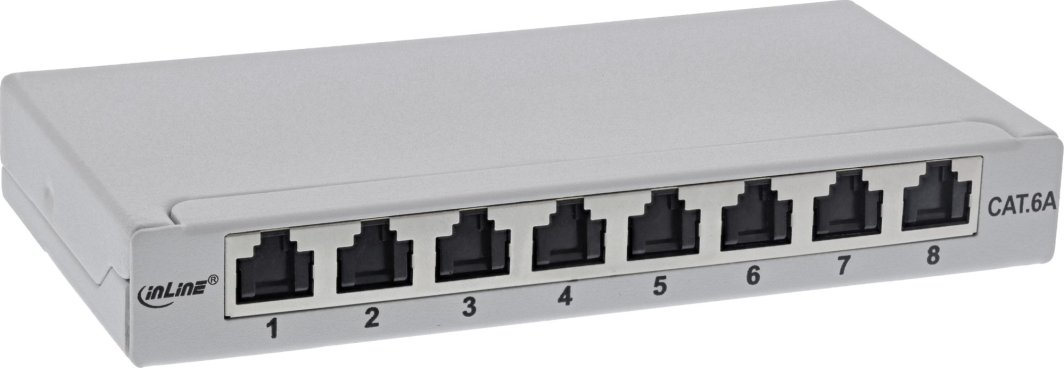 InLine InLine® Patch panel Cat.6A 0.5U 8-port, for table/wall/rail ...