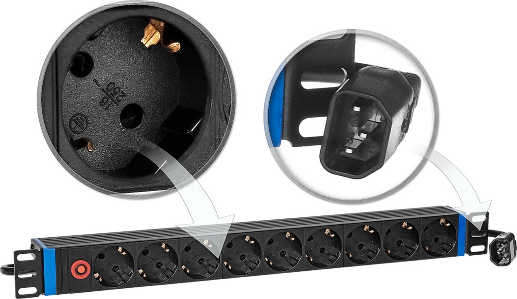 RACK Systems 9GN-S-Z - listwa zasilająca 19" z resetowalnym ...