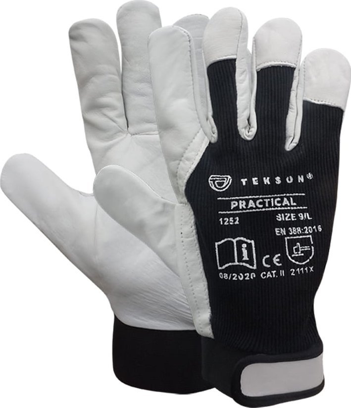 Tekson Rękawice Ochronne Tekson Practical 1252 Skóra Kozia Z Rzepem (10 - XL) - Morele.net