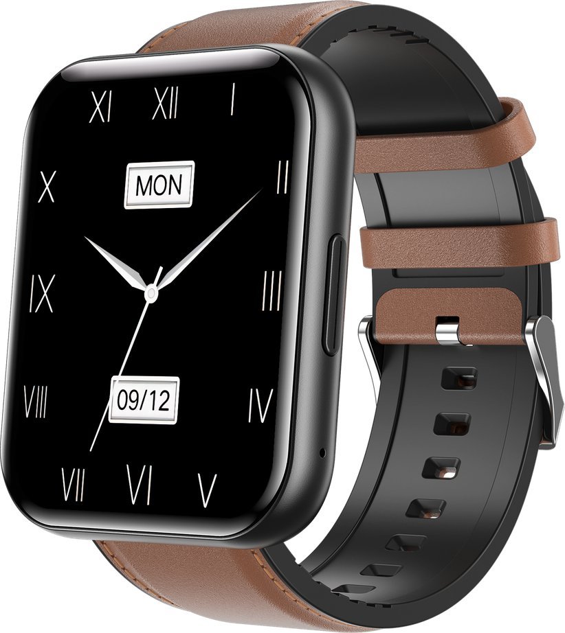 Bemi Bemi SmartWatch Exo Czarny + Pasek Skórzany Jasnobrązowy ...