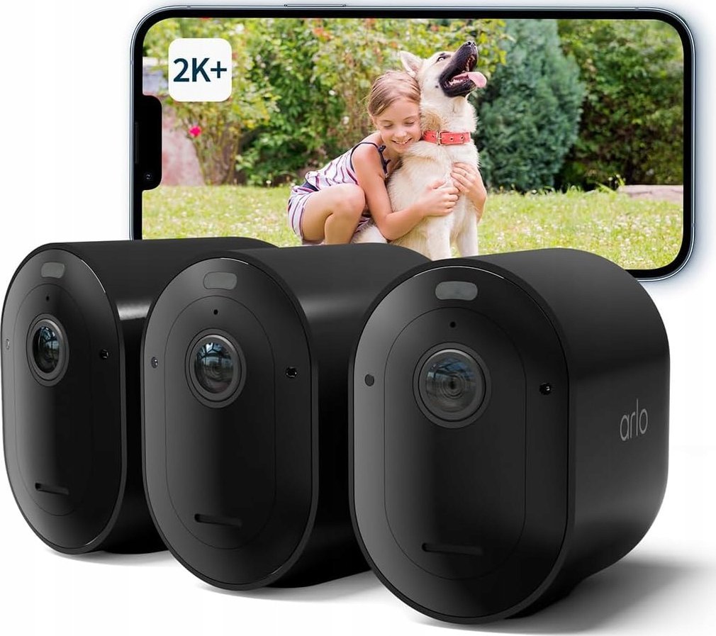 Arlo Arlo Pro 5 WLAN kamera monitorująca zewnętrzna X3 + SmartHub, 2K UHD nowy - Kamera IP ...