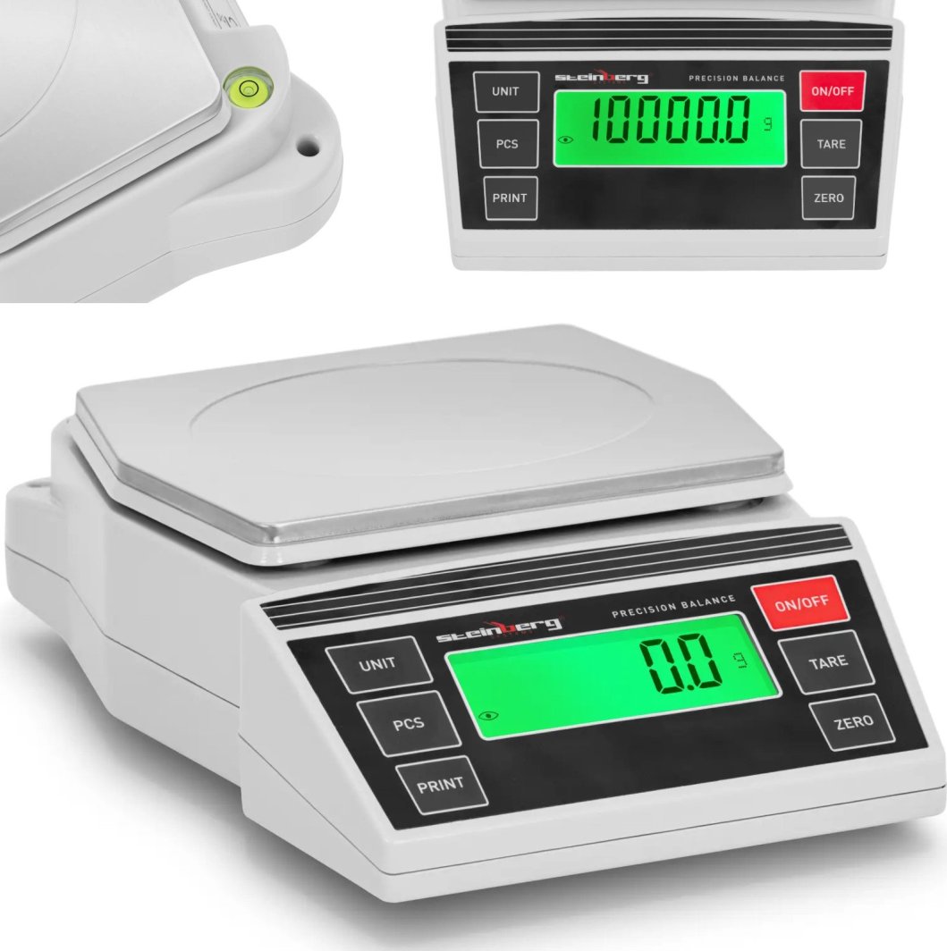 Steinberg Waga laboratoryjna jubilerska precyzyjna LCD 2-10000g / 0.1 g ...