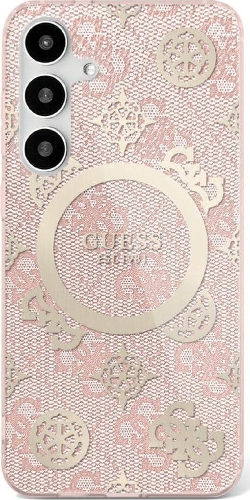 Guess Guess 4G Background Gold Electroplated Peony Pattern MagSafe Case ...