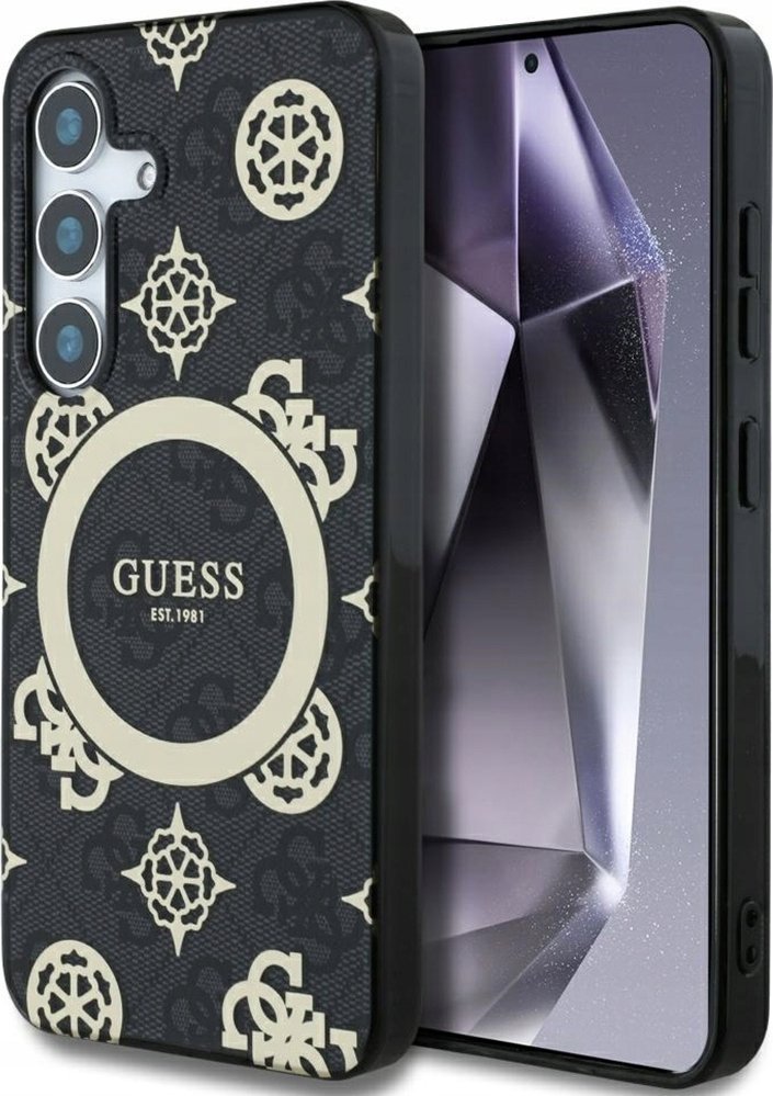 Guess Guess 4G Background Gold Electroplated Peony Pattern MagSafe case ...