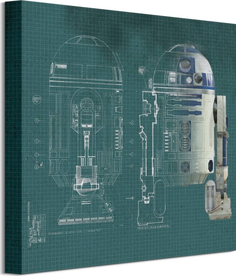 GF Star Wars R2-D2 Blueprint - obraz na płótnie 40x40 cm - Morele.net