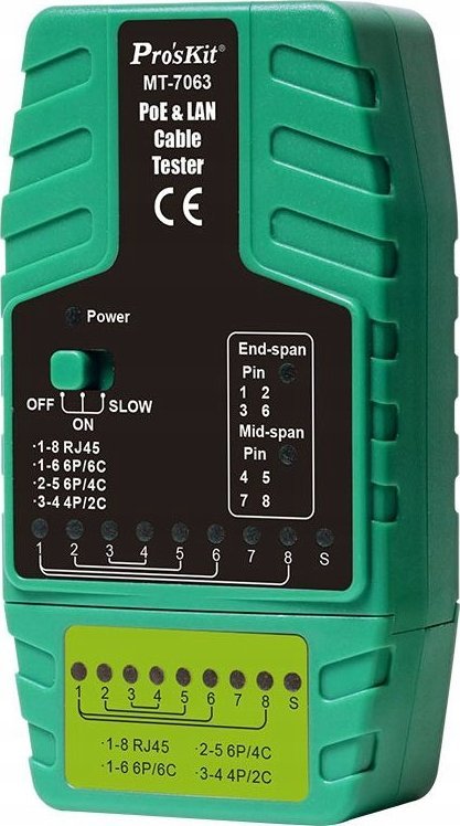 Pros Kit PoE ir LAN tinklu kabeliu testeris, RJ11/RJ12/RJ45, Pros'sKIt ...