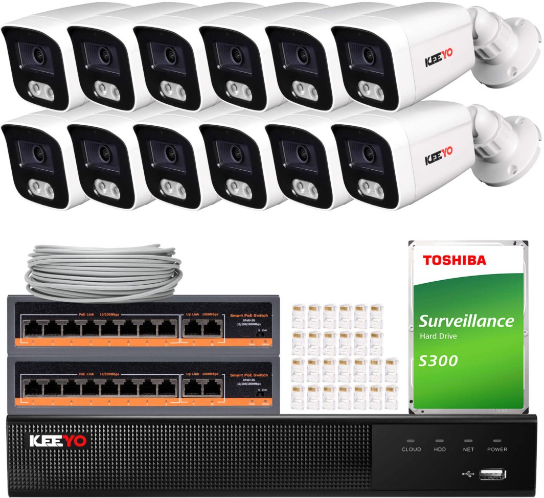 Keeyo Zestaw Do Monitoringu Keeyo 12x Lv V Ip8m25tf E 4k Ir25m