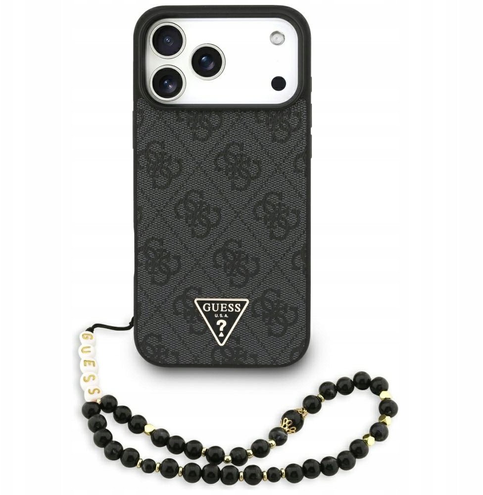 Guess Etui Guess 4G Strap Triangle Logo MagSafe do iPhone 17 Pro Max czarny - Morele.net