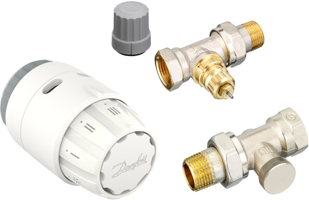 Danfoss Radiator thermostat set, straight DANFOSS, RAS-C2+RA-FN+RLV-S ...