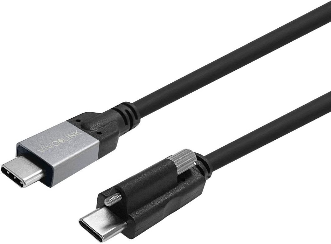 VivoLink USB-C - USB-C 1.5 m Czarny (USB-C Screw to USB-C Cable ...