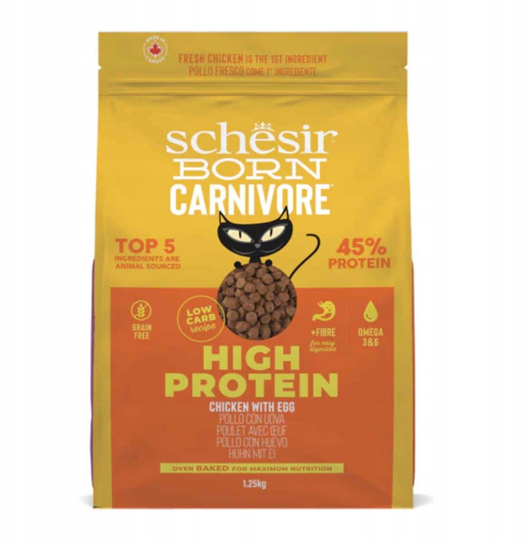 VAFO PRAHS Born Carnivore, karma sucha, dla kot w doros ych, kurczak z jajkiem, 1,25 g, worek ...