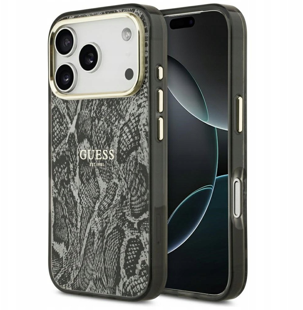 Guess Etui Guess Python Pattern MagSafe do iPhone 17 Pro czarny - Morele.net