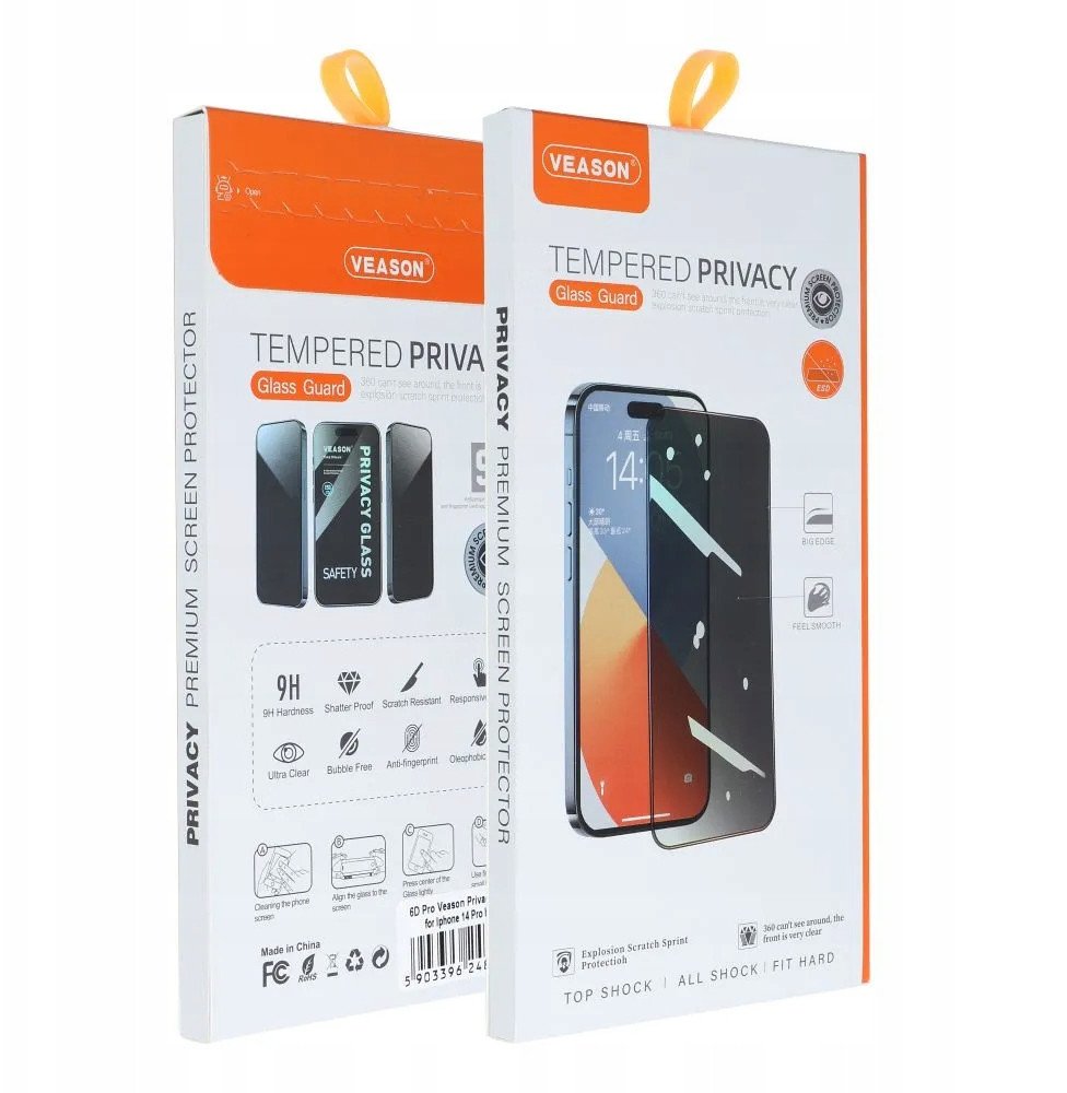 Veason Szkło Hartowane 6D Pro Veason Privacy Glass - do Iphone 17 ...