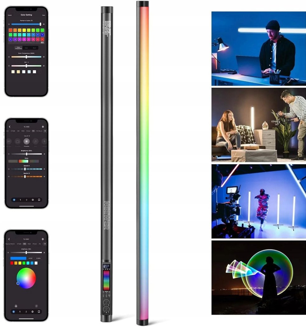 Neewer Lampa Tuba Listwa Świetlna LED RGB 127cm DMX Stick 42W APP ...
