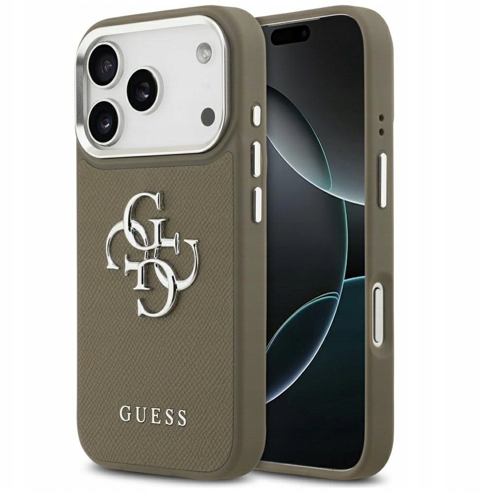 Guess Guess Grained Big 4G Classic Logo Case for iPhone 17 Pro Brown ...