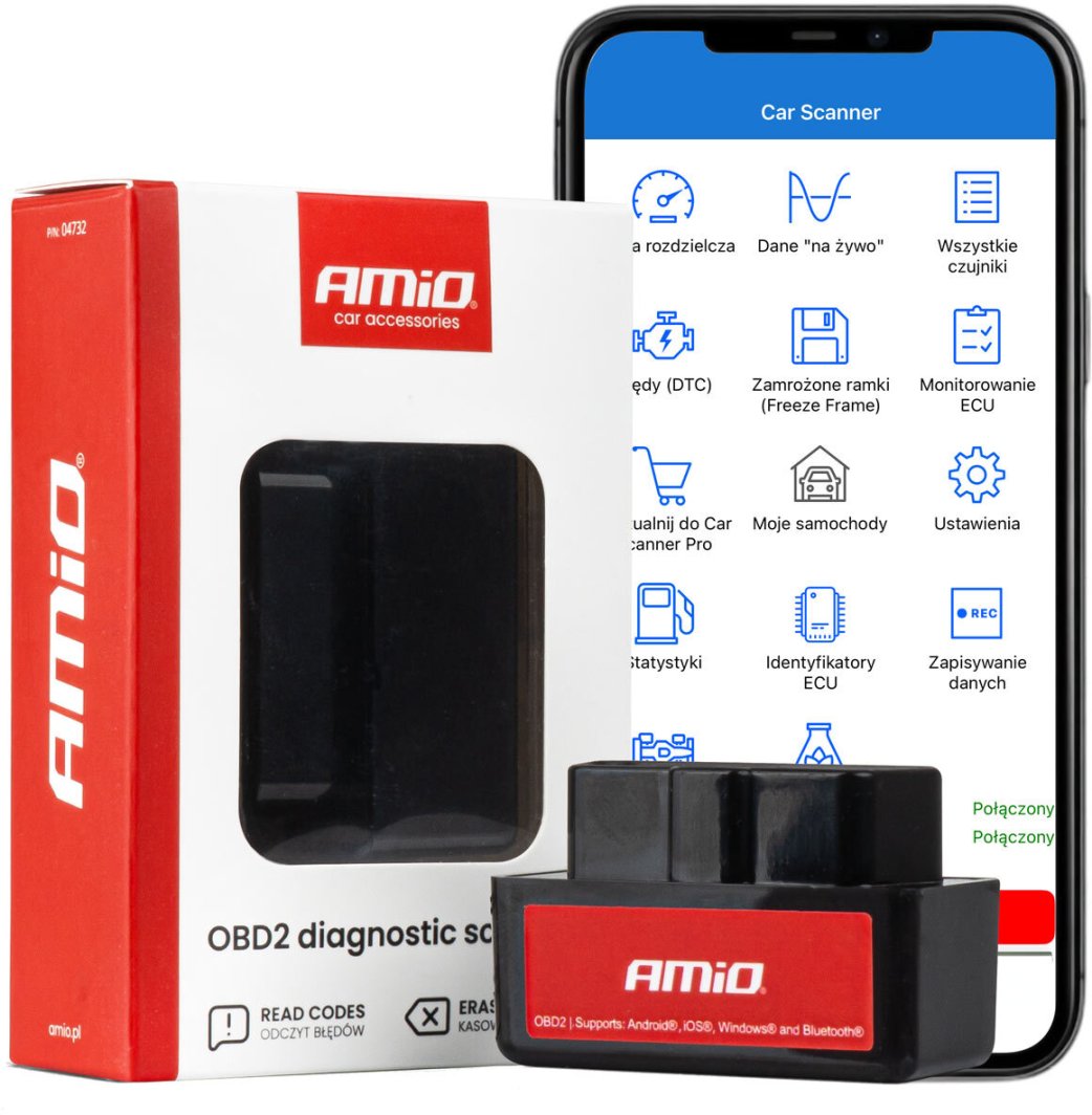 AMiO Skaner tester interfejs diagnostyczny obd2 bt mini amio-04732 ...