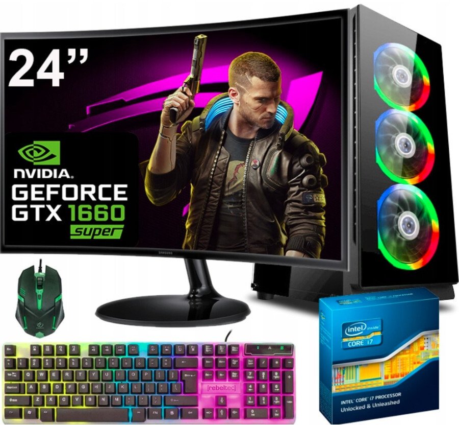 Adronix Zestaw Giga Gamer I7 16GB GTX 1660 SUPER 6GB 24" - Komputer ...