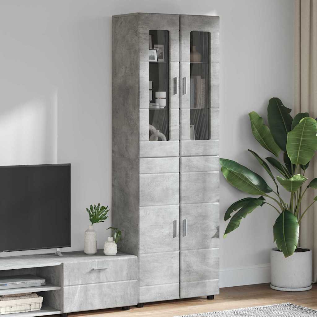 vidaXL vidaXL Highboard z półką z drzwiami Betonowy szary 60 x 35 x 182 ...