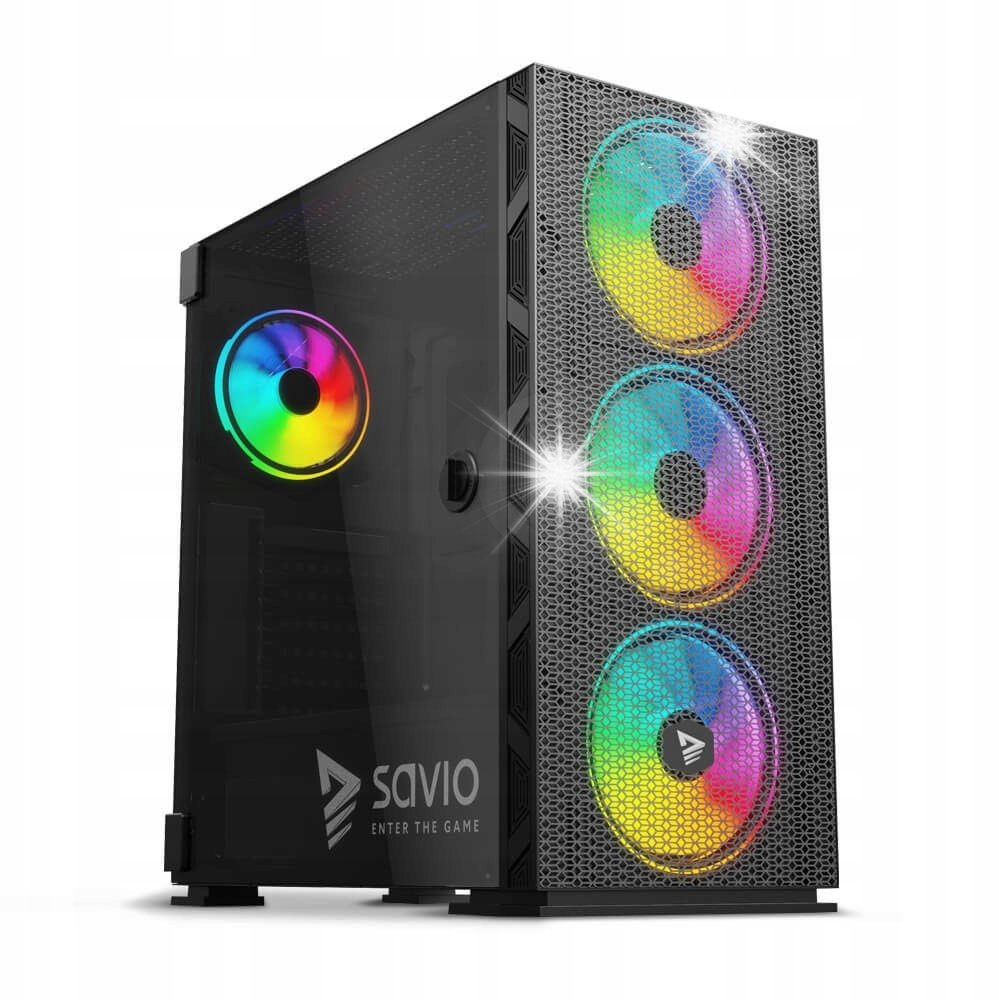 Obudowa do komputera Savio Raptor X1 ARGB Medium Tower Okno Czarna ...