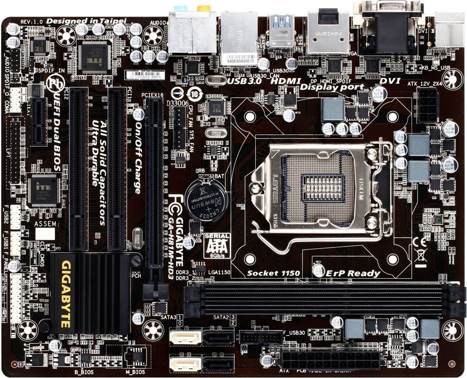 Gigabyte GA-H81M-HD3, H81, DualDDR3-1600, SATA3, HDMI, mATX (GA-H81M ...