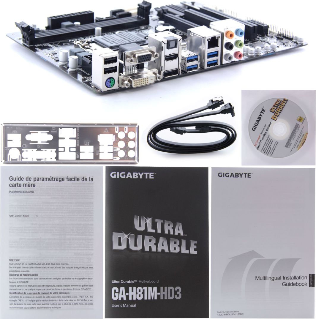 Gigabyte GA-H81M-HD3, H81, DualDDR3-1600, SATA3, HDMI, mATX (GA-H81M ...