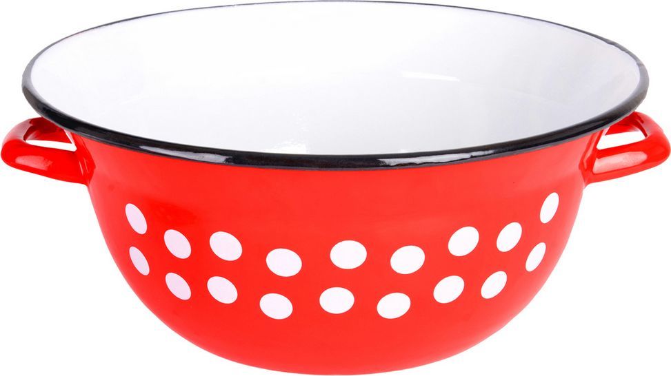 Orion Miska emaliowana retro CZERWONA W GROCHY 34 cm - Morele.net