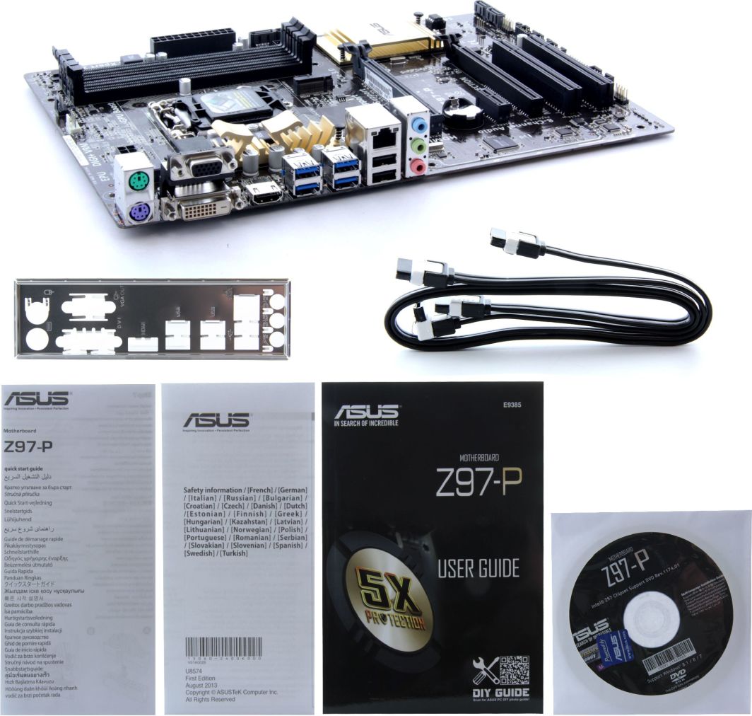 Asus Z97-P Z97 DualDDR3-1600, SATA3, RAID, HDMI, DVI, D-Sub, DP, ATX ...