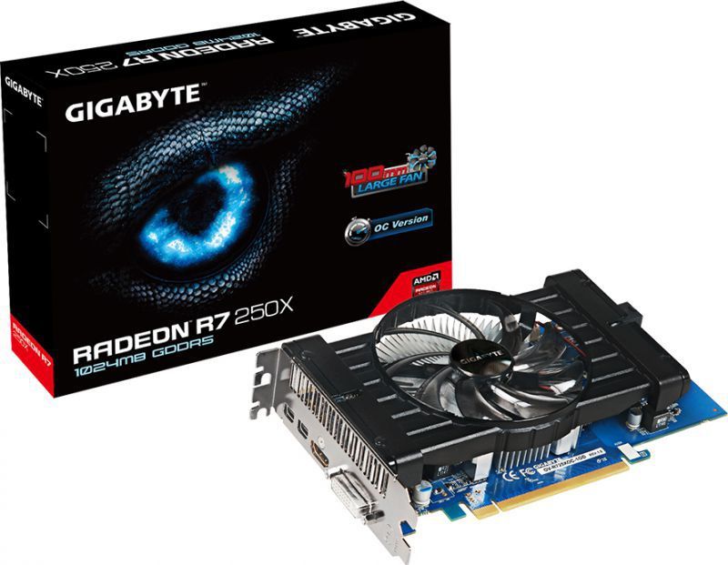 Gigabyte AMD Radeon R7 250X 1GB (128bit) DDR5 DVI, HDMI, DP PCI-E (GV ...