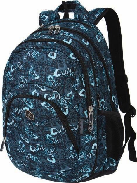 Pulse plecak szkolny 2 w 1 Blue Graffiti (X20136) - Morele.net