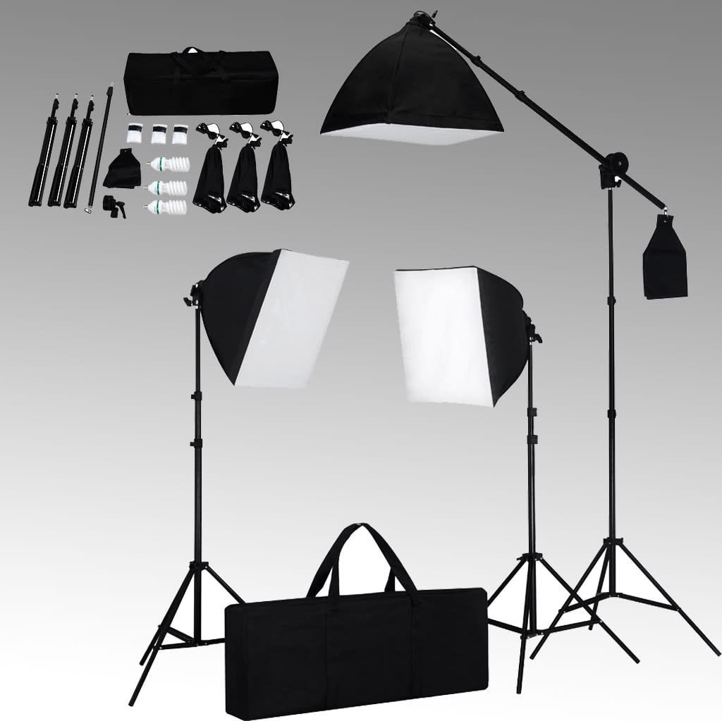 vidaXL Fotograficzny zestaw studyjny z lampami softbox i tłem - Lampa ...