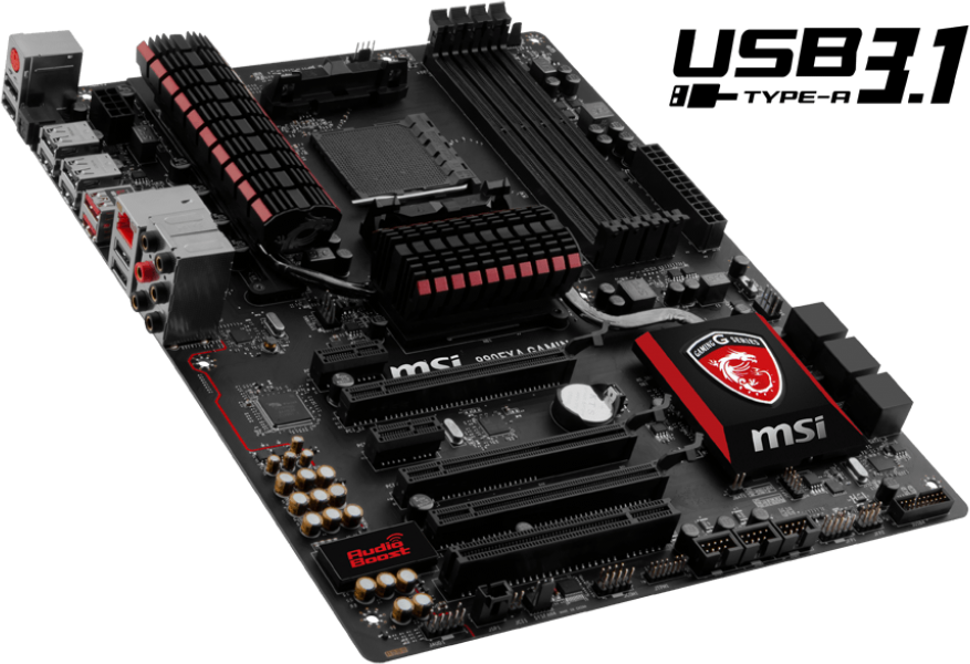 MSI MSI 990FXA Gaming, AMD 990FX, Socket AM3+, DDR3, USB3.1 (7893-001R ...