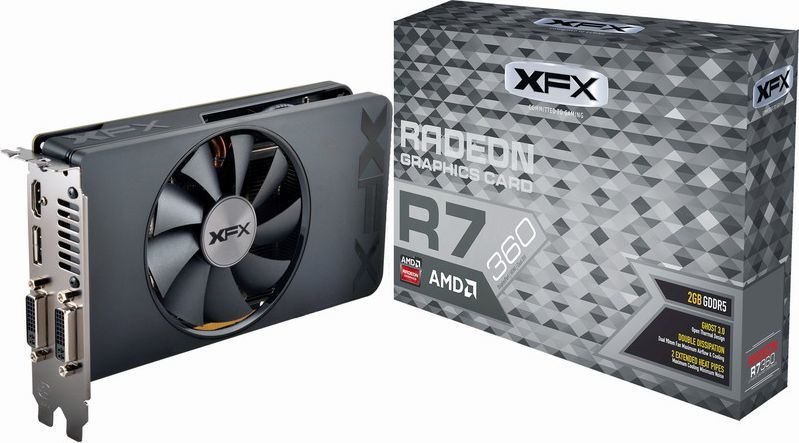 XFX AMD Radeon R7 360 2GB GDDR5 (128 bit) HDMI, DP, 2x DVI (R7-360P ...