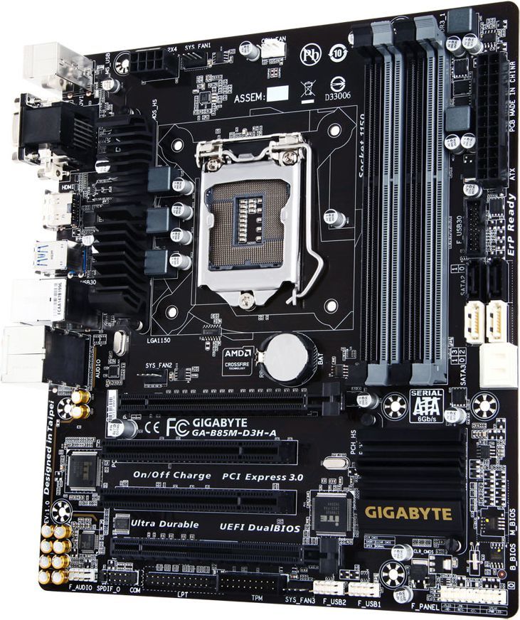 Gigabyte GA-B85M-D3H-A, B85, DualDDR3-1600, SATA3, HDMI, DVI, D-Sub ...