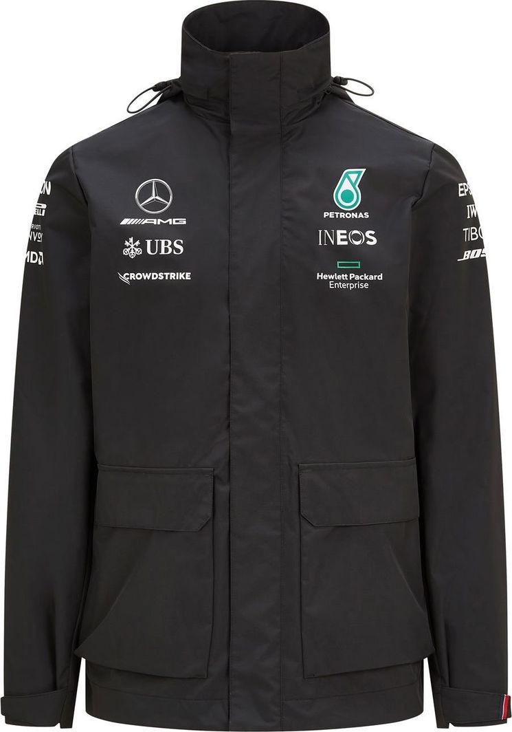 Mercedes AMG Petronas F1 Team Kurtka męska przeciwdeszczowa czarna Team ...