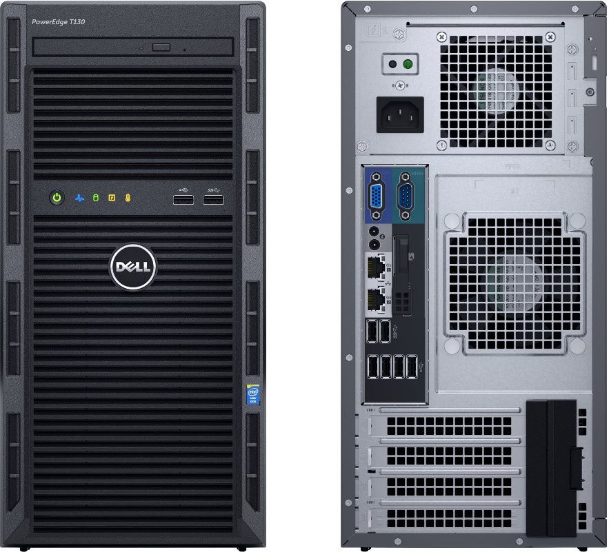 Dell T130 E3-1220v5 4GB 2x1TB S130 DVDRW Win 3Y - Serwer - Morele.net