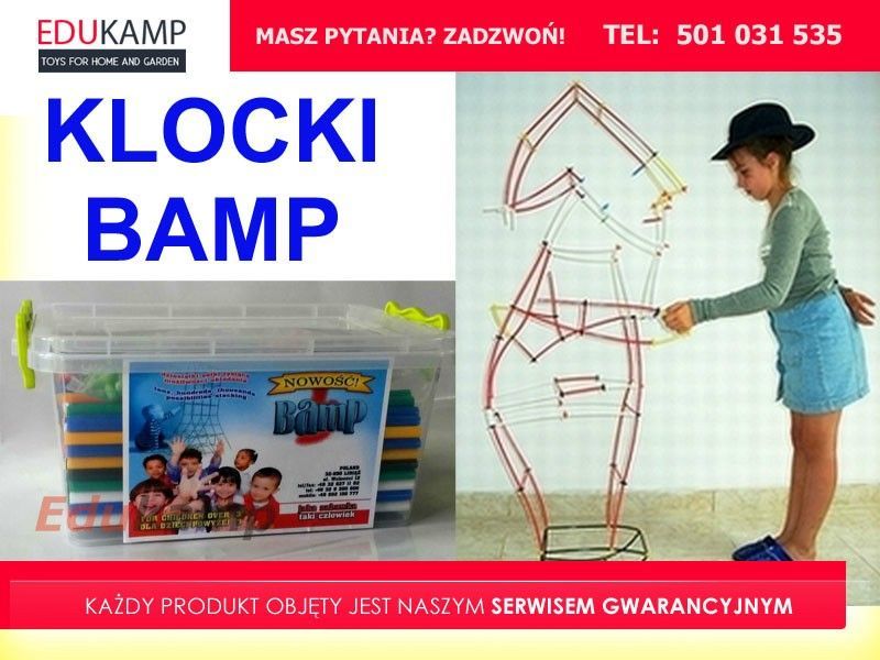 Bamp Klocki BAMP Konstrukcyjne EDUKACYJNE Przestrzenne 300 Elem ...
